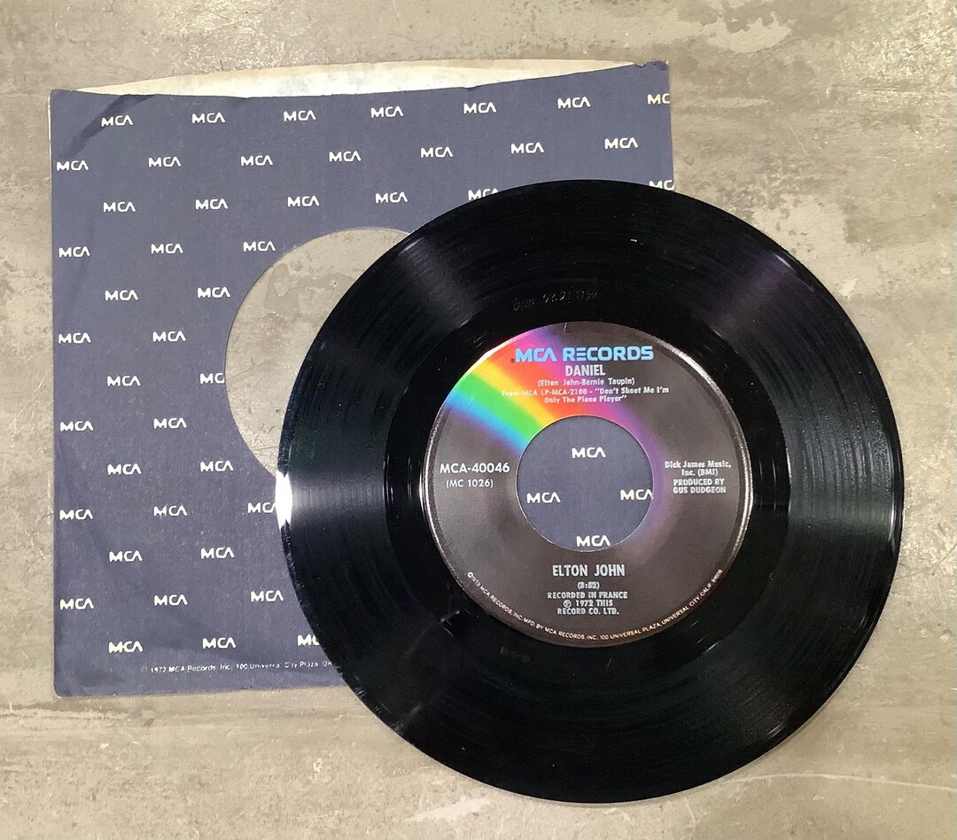 Elton John Daniel and Skyline Pigeon / Vinyl 45 Single 7" 1973 MCA ...