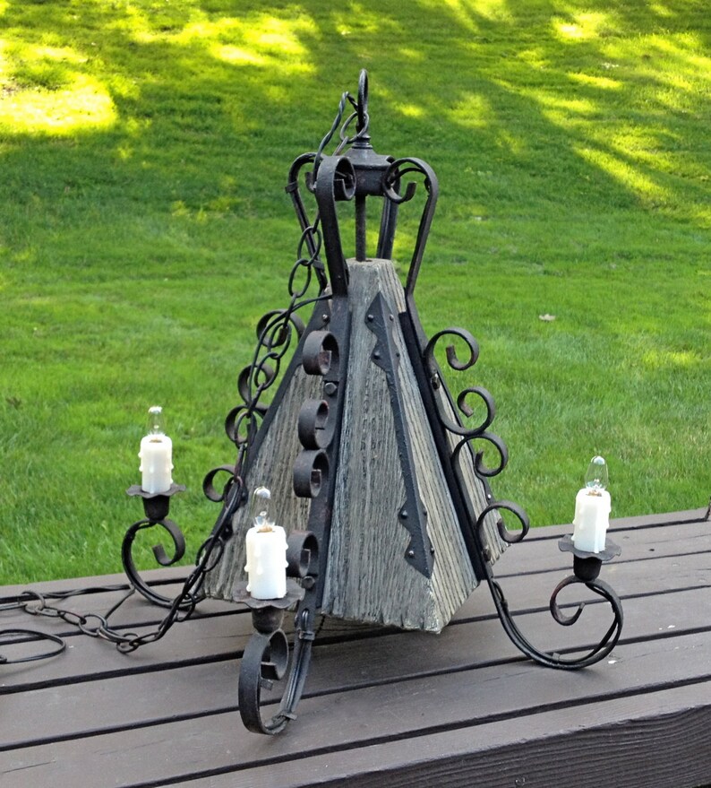 Mid Evil Gothic Black Wrought Iron Hanging Ceiling Light Lamp - Etsy