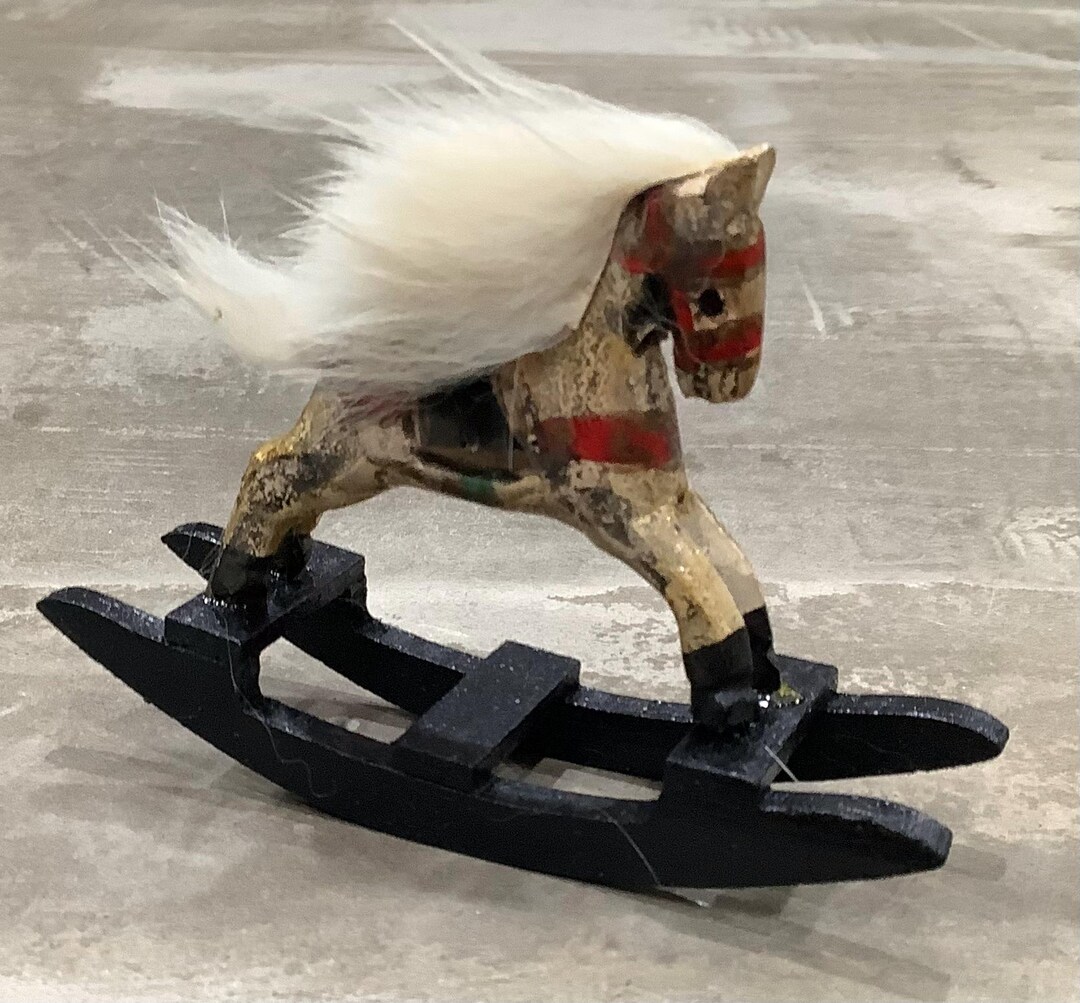 Miniature Fair Ground Circus Carousel Wood Rocking Horse / Dollhouse ...