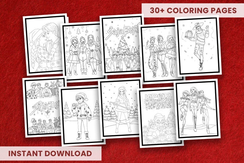 Kpop Demon Hunters Christmas Coloring Pages, Coloring Pages, 30 ...