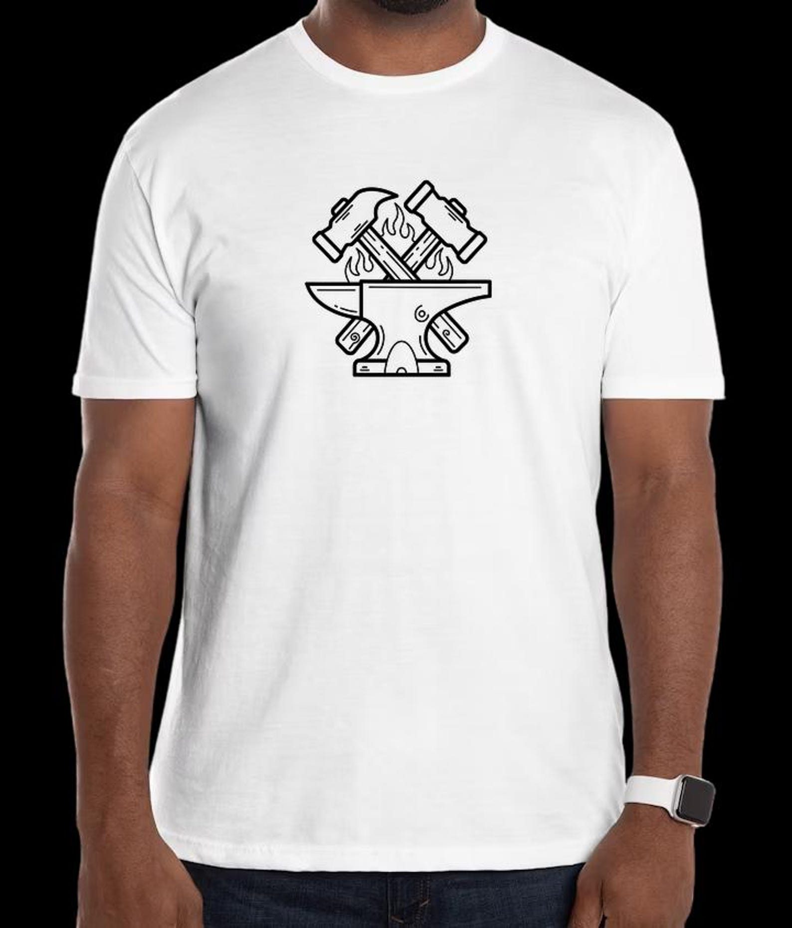 Blacksmith Tools Badge SVG PNG | Hammer & Anvil Silhouette for Laser ...