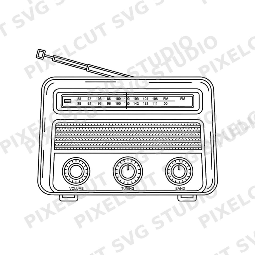 Old Radio Receiver SVG PNG | Retro Radio Silhouette for Laser Engraving ...