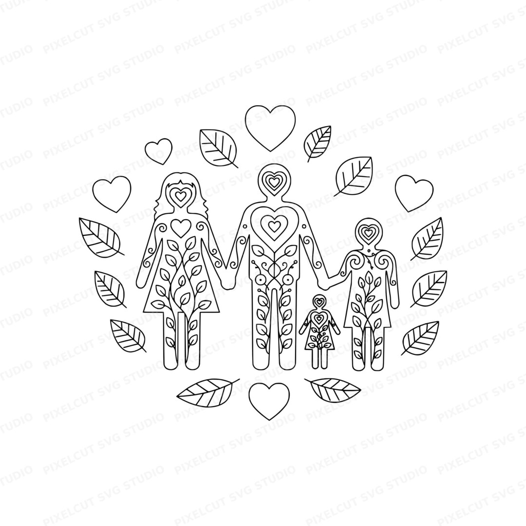 Family Tree SVG PNG Cut File - Mom Dad Kids Silhouette Laser Engraving ...