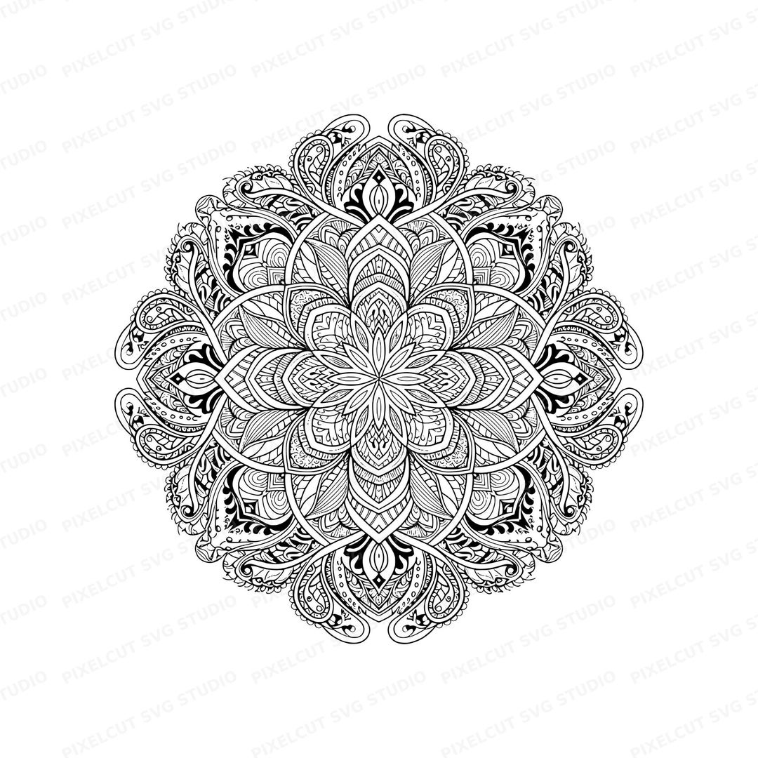 Intricate Mandala SVG | Geometric Paisley Laser Engraving Design ...