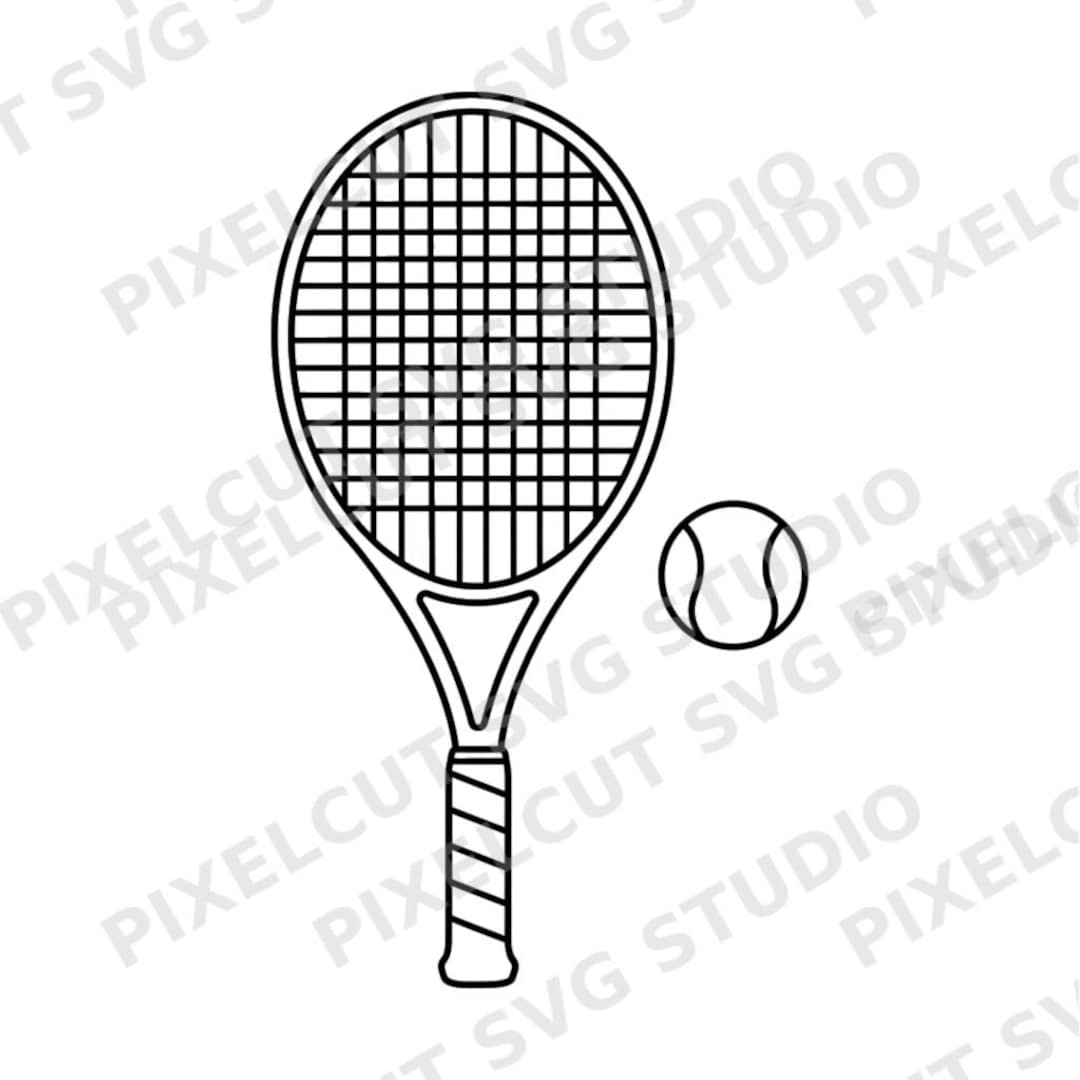 Tennis Racket Outline SVG PNG | Tennis Silhouette for Laser Engraving ...