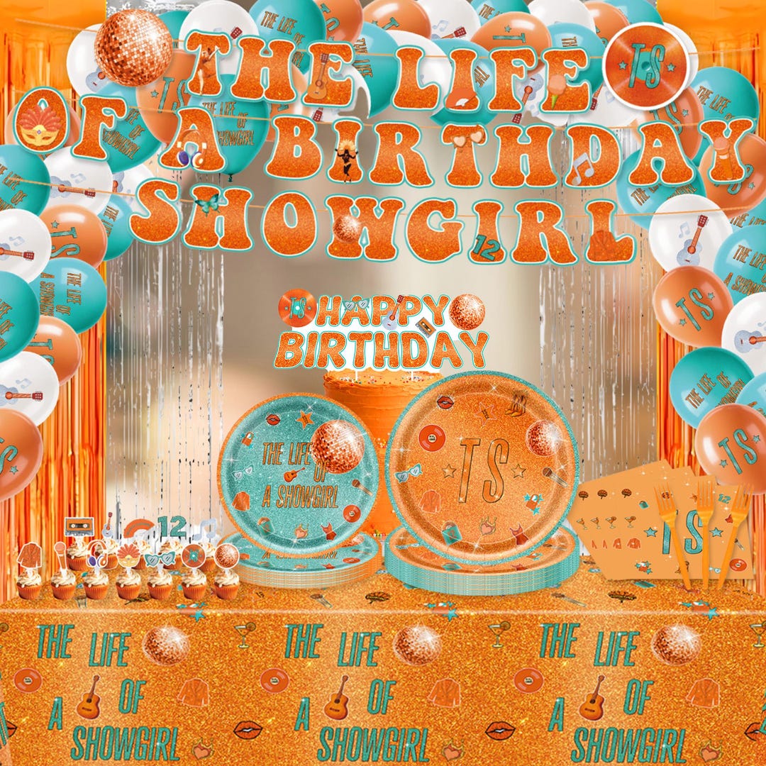 Taylor Music Birthday Decorations,pop Singer Orange Themed Party ...