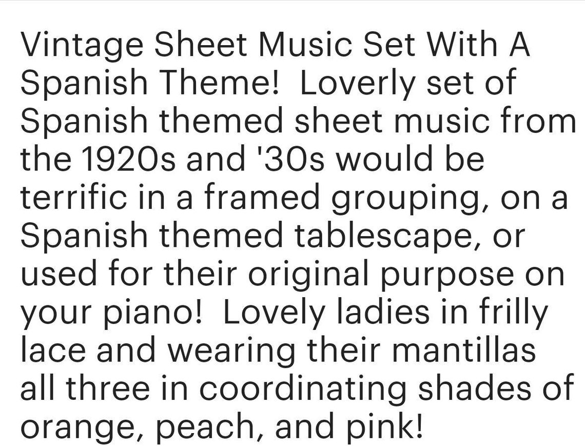 Vintage Spanish Flamenco Themed Sheet Music Set of 3 1920s - Etsy