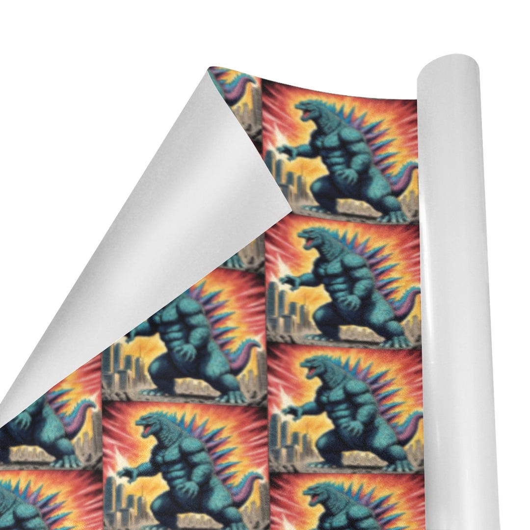 Godzilla Wrapping Paper Party Kaiju Paper Gift Godzilla Wrapping Gojira ...