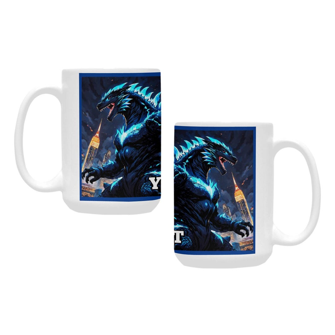 Godzilla Mug 15 Oz Gojira Your Text Personalized Godzilla Ceramic ...