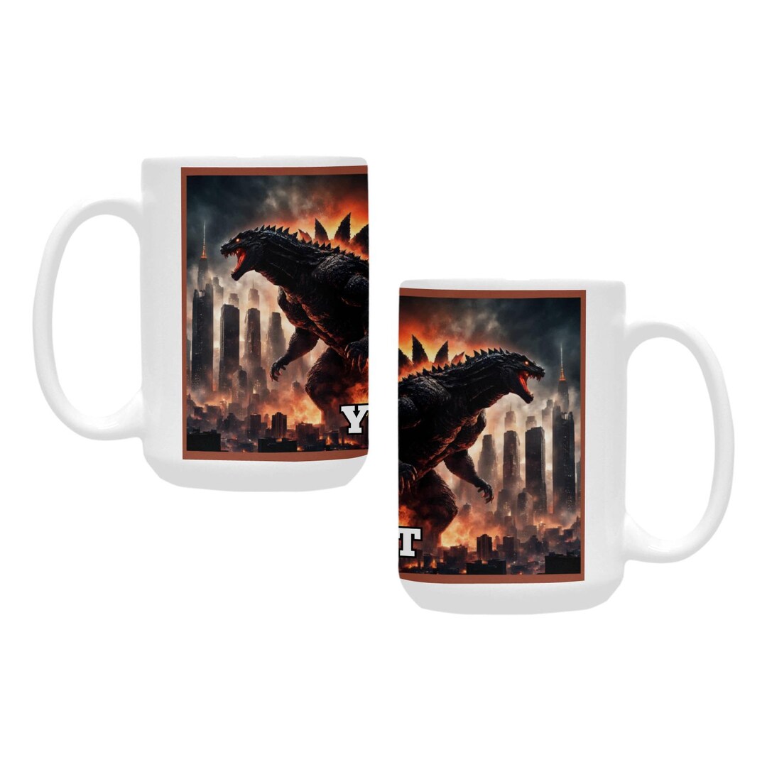 Godzilla Custom Ceramic Mug 15oz Cup Gojira - Etsy