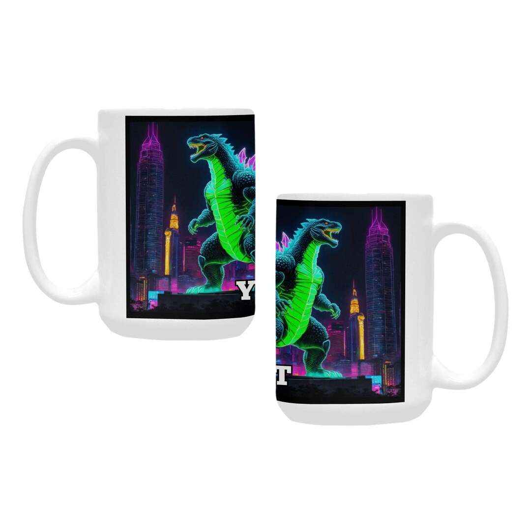 Godzilla Ceramic Mug 15 Oz Gojira Custom Your Text Mug Personalized ...