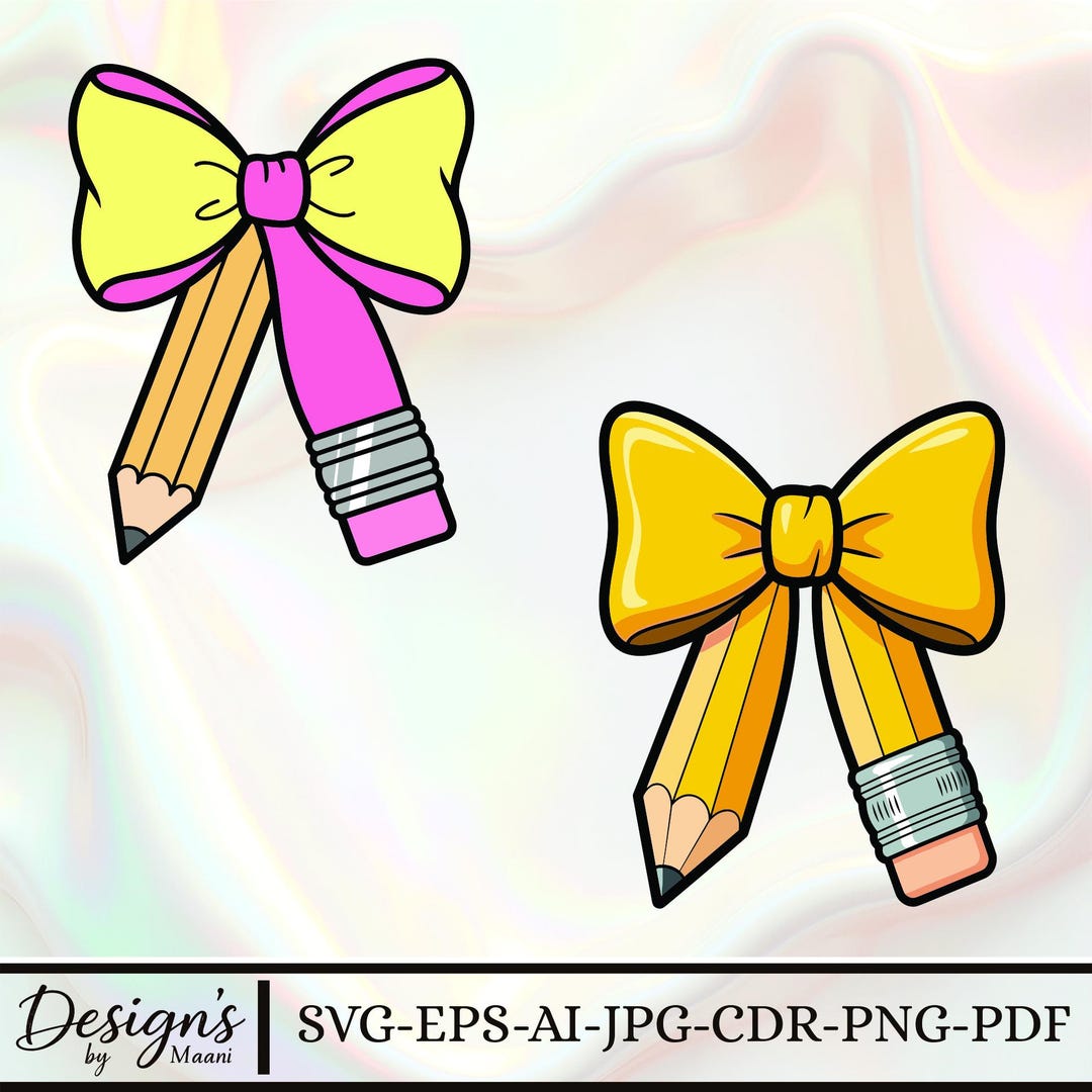Teacher Coquette Bows Png Bundle,pencil Bow Png,crayon Bow Png, School ...