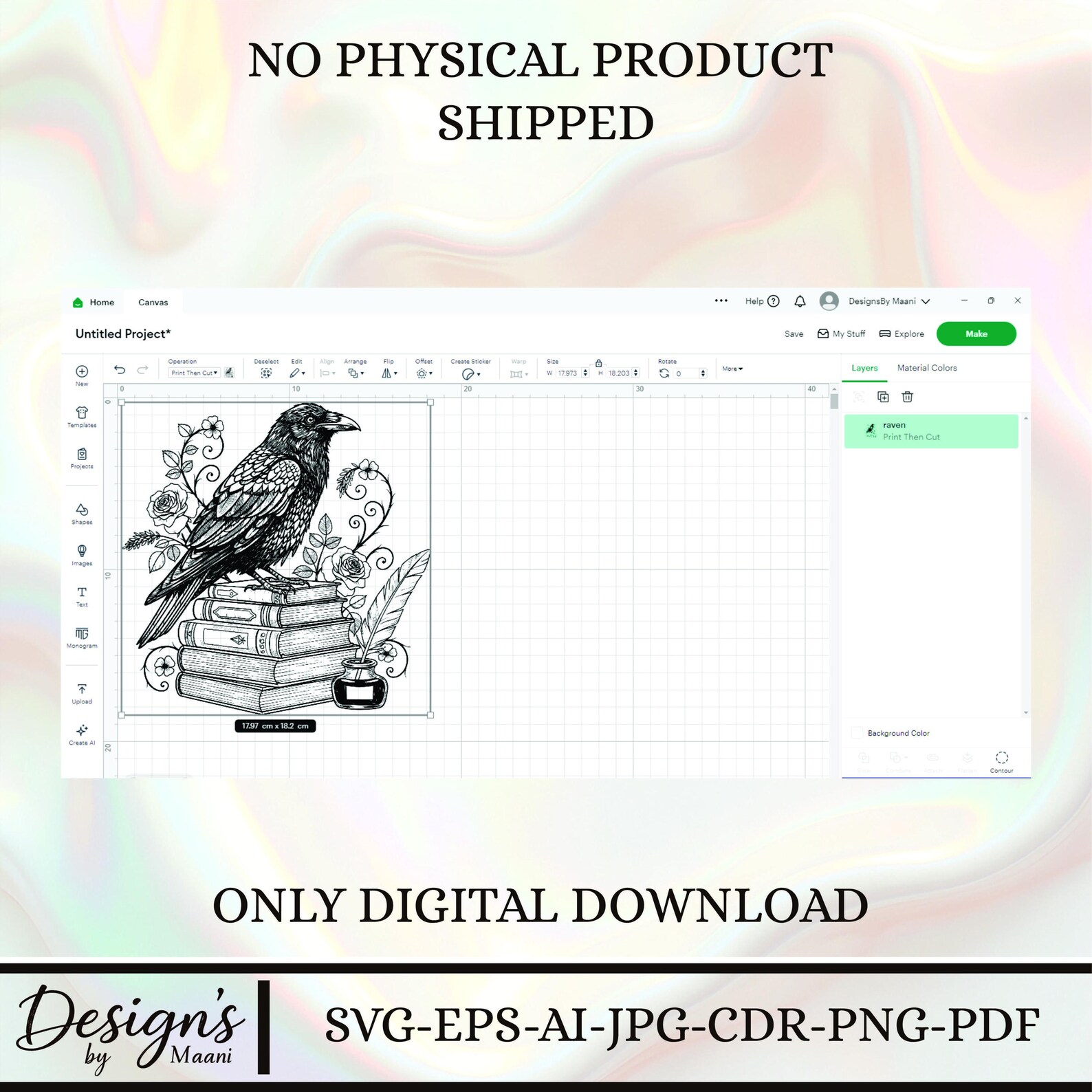 Raven on Books | SVG PNG JPG | Raven | Sublimation Print | Raven Book ...