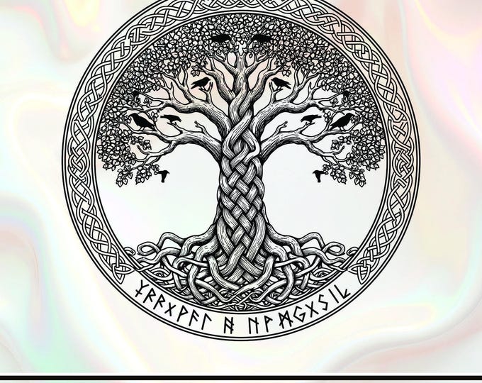 Viking Tree | SVG PNG JPG | Yggdrasil | Odin Ravens | Viking Art ...