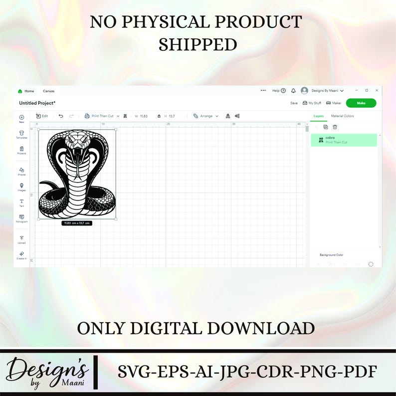 Cobra | SVG PNG JPG | Cobra Snake | Instant Download | Cobra Svg | T ...