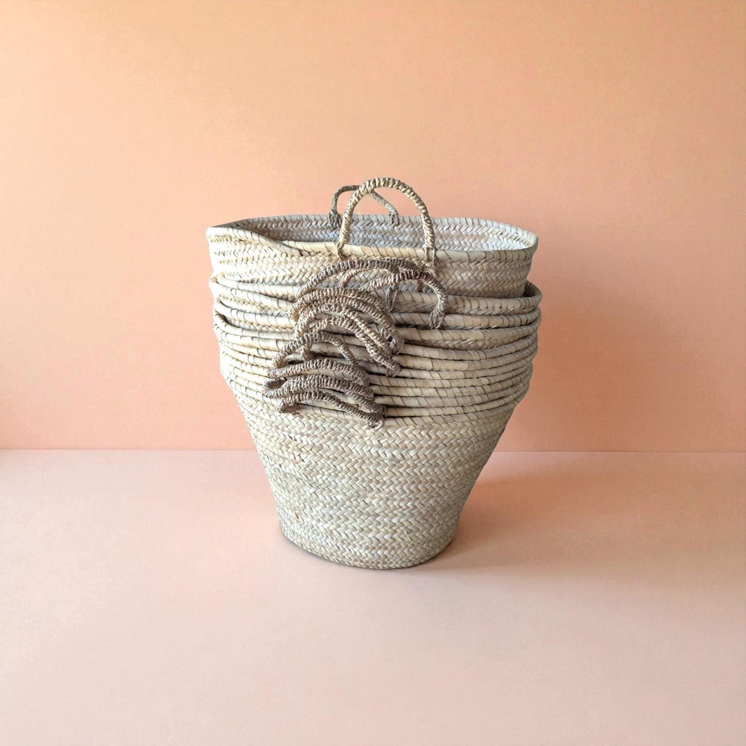 Straw Bags Set – Handwoven Nesting Storage Baskets - Etsy