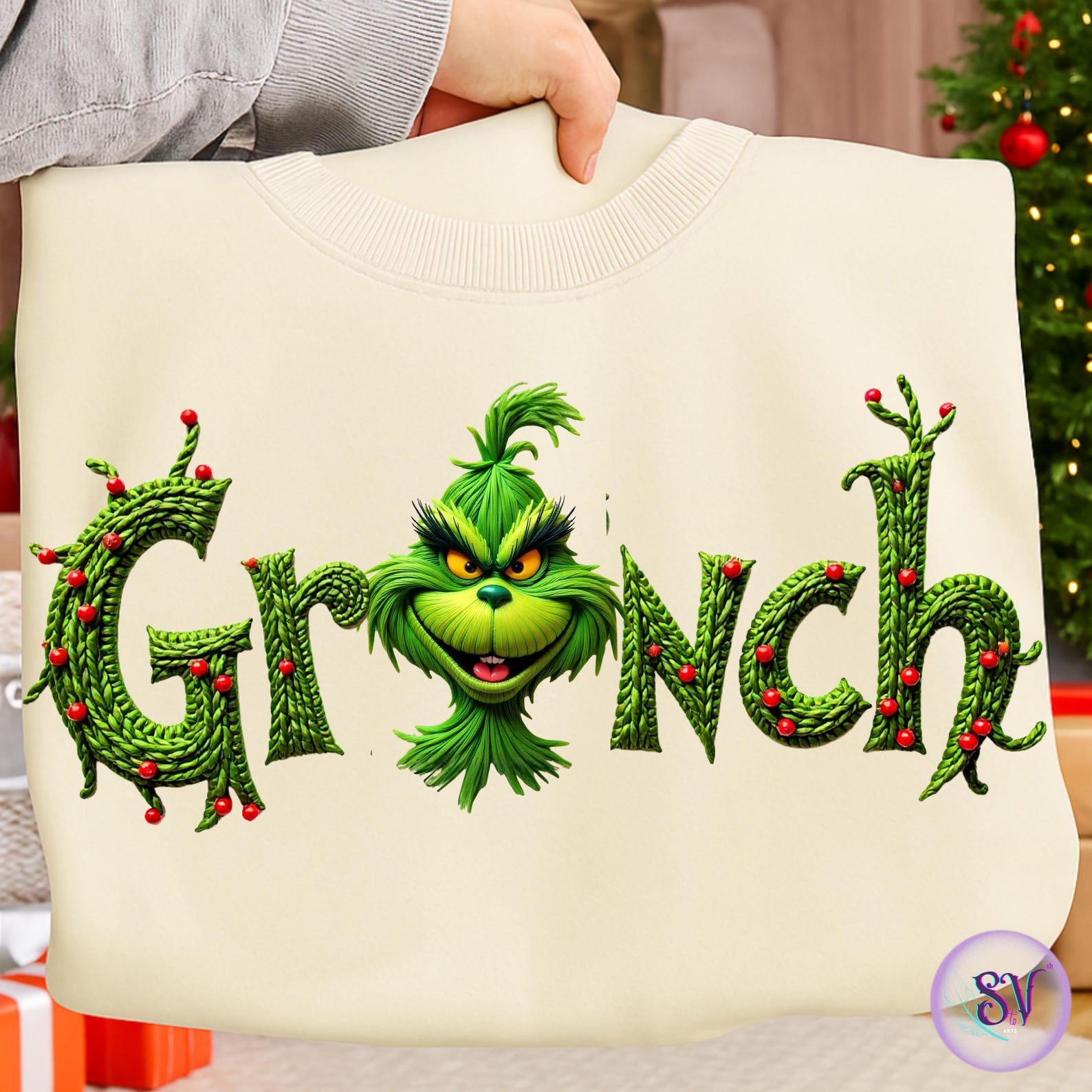 Crochet Yarn Grinch Png, Christmas Design, Cute Grinch Design Png ...