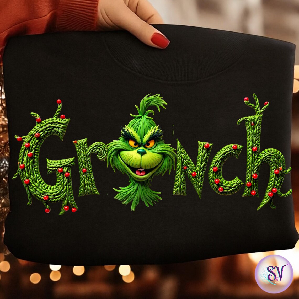 Crochet Yarn Grinch Png, Christmas Design, Cute Grinch Design Png ...