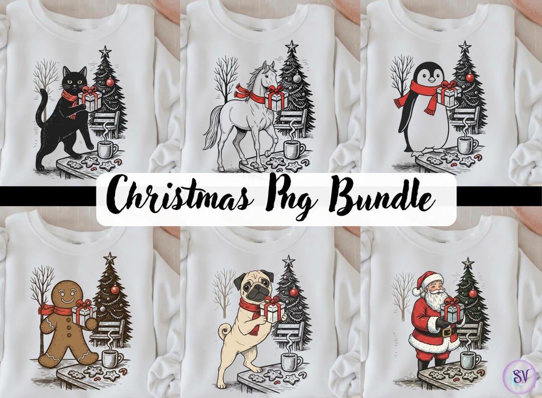 Christmas Png Bundle Meowy Christmas Cats PNG, Santa, Dog Png ...