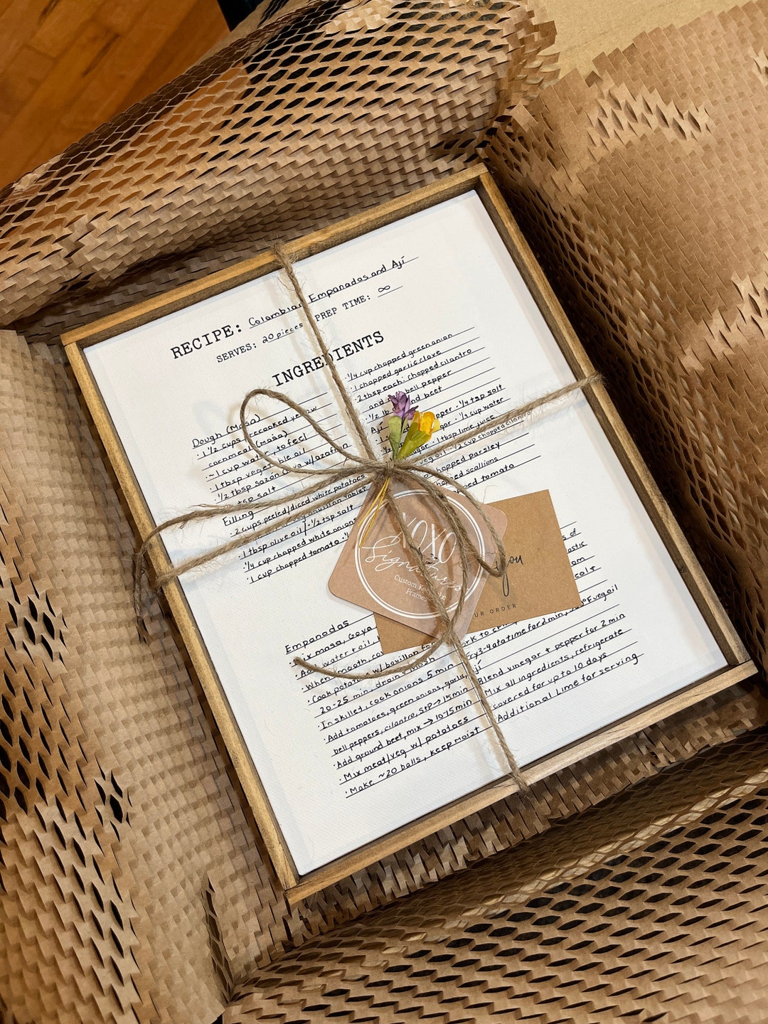Keepsake Handwritten Frame - Freestanding or Hanging- Includes Editing ...