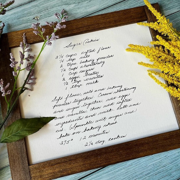 Recipe Handwriting - Etsy
