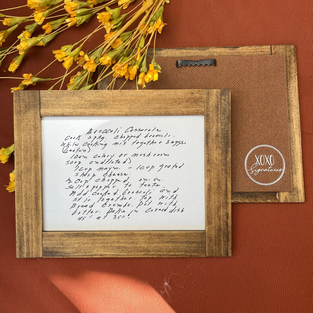 Keepsake Handwritten Frame- Includes Editing and Proof- Hanging - Etsy