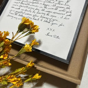 Keepsake Handwritten Frame - Freestanding or Hanging- Includes Editing ...
