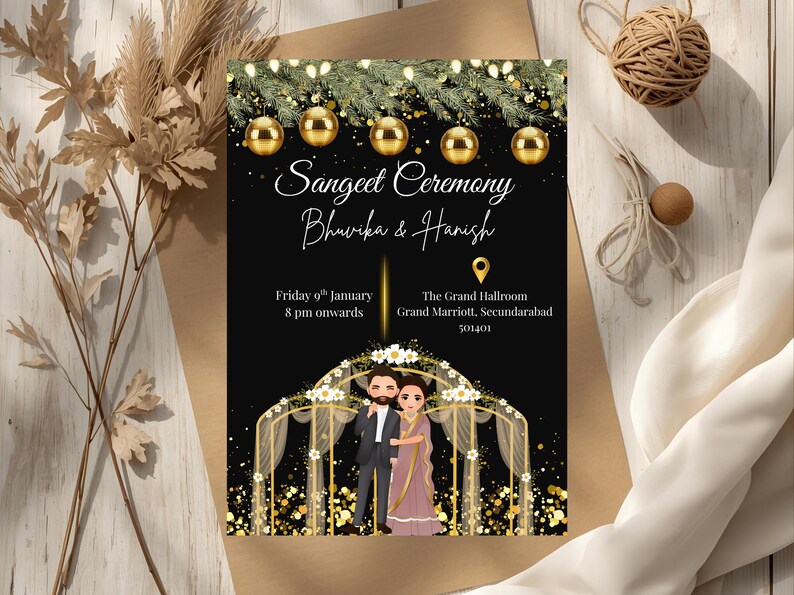Editable Sangeet Ceremony Invitation | Indian Pre-wedding Party ...