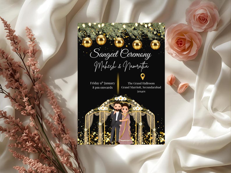 Editable Sangeet Ceremony Invitation | Indian Pre-wedding Party ...