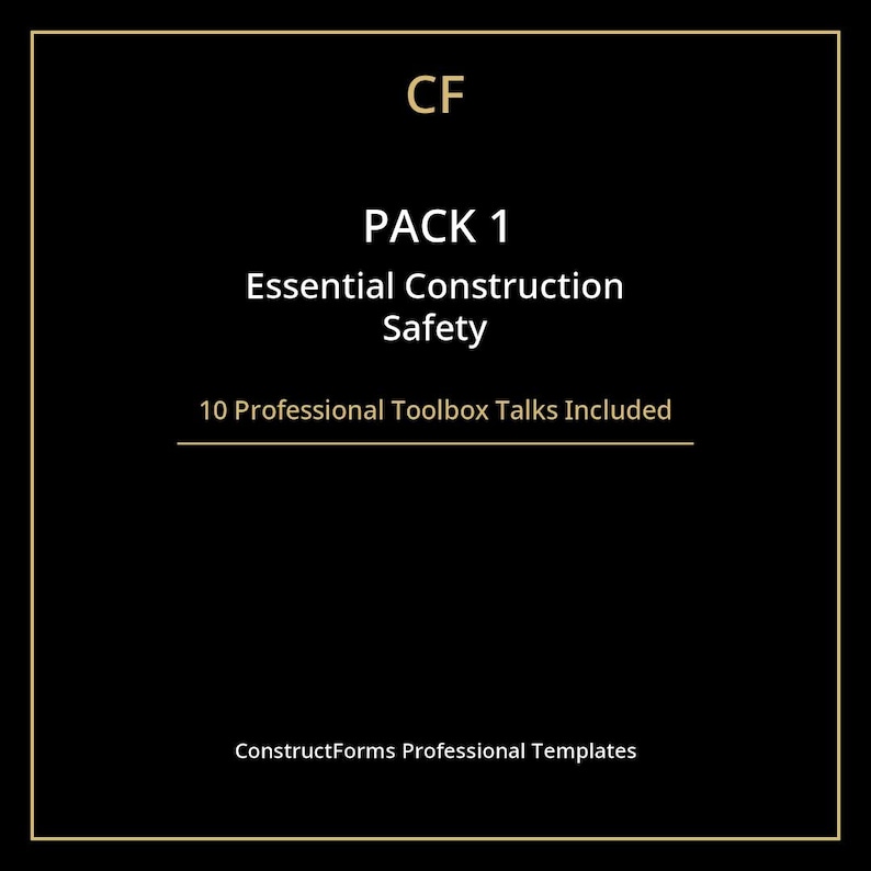 Essential Construction Safety Toolbox Talks Pack | 10 Editable ...