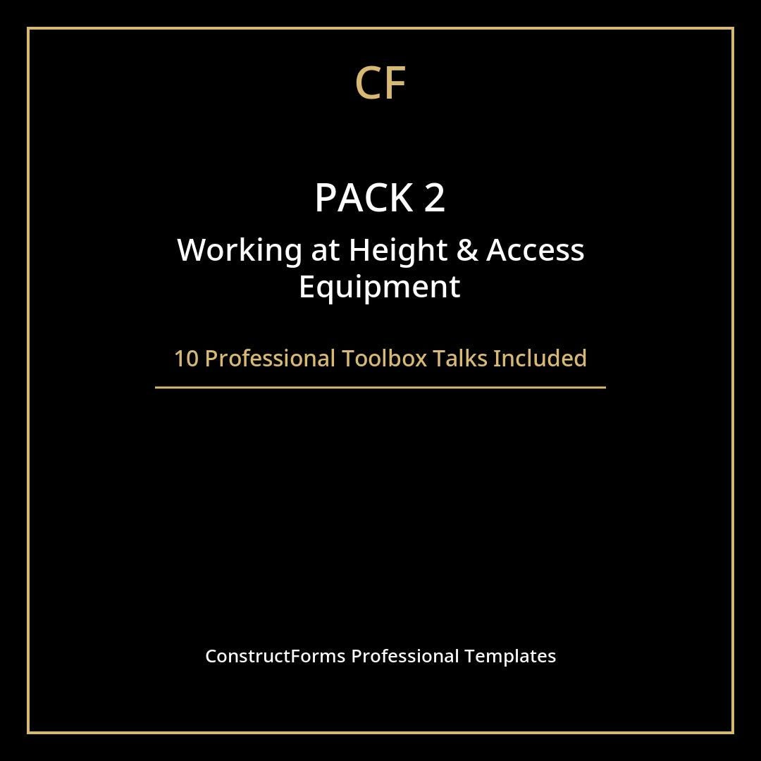 Working at Height Toolbox Talks Pack | 10 Editable Templates | Access ...