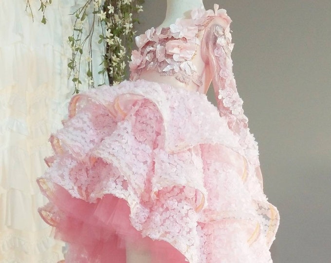 NEW Design High Low Pink Ruffle Pageant Dress | Etsy