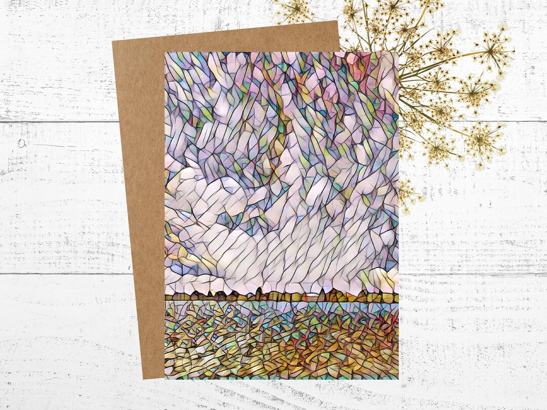 Stained Glass Style Greeting Card: Abstract Watercolor Art Notecard - Etsy