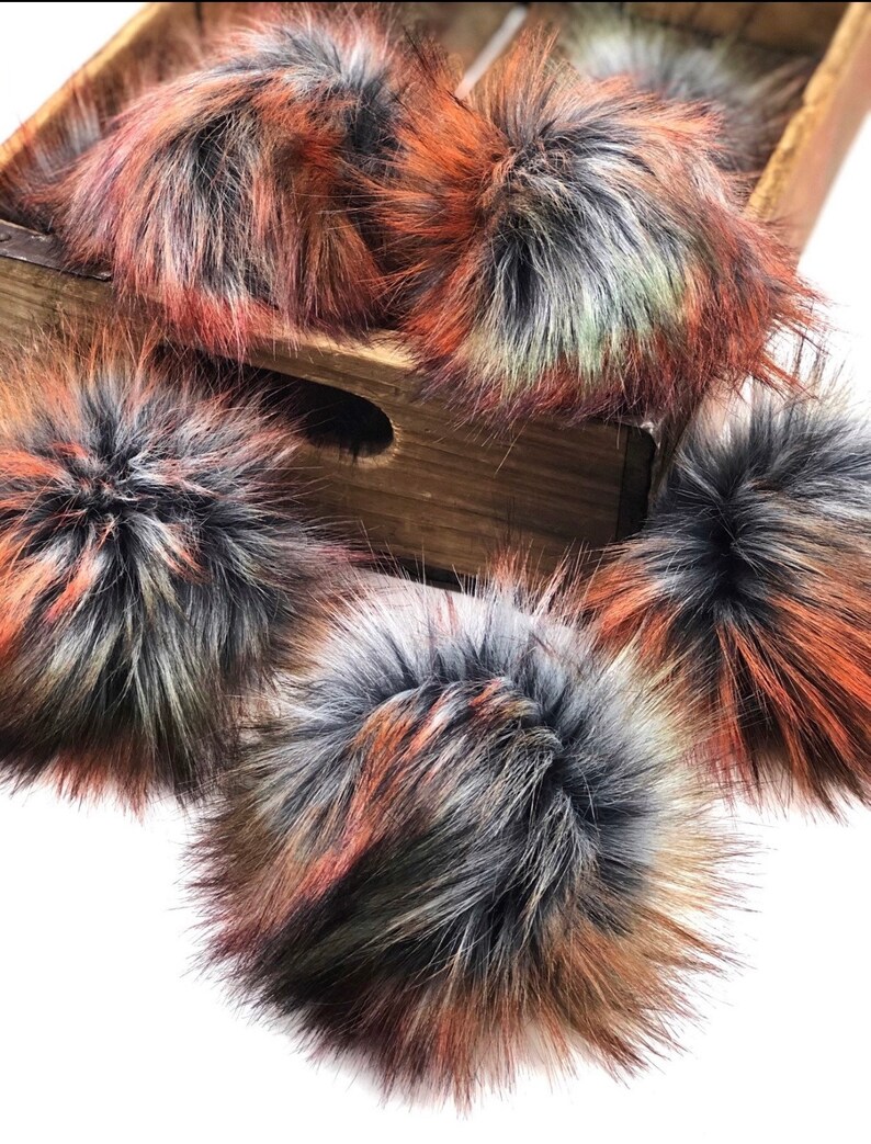 Autumn Storm Faux Fur Pom Fall Colors Pom Pom Poms for Knit - Etsy
