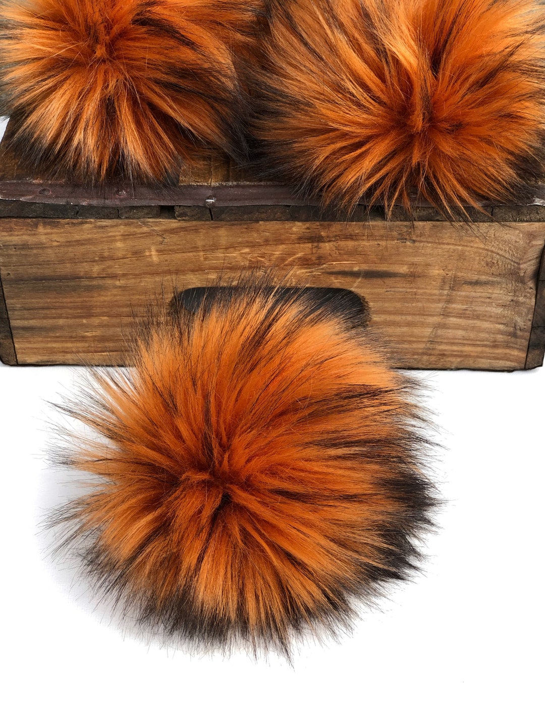 Handmade Flame Orange Faux Fur Pom Pom for Hats - Etsy