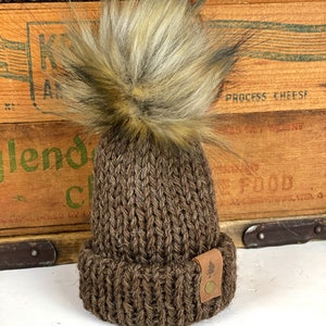 Fishermens Wool Mini Knit Hat Purse Charm, Folded Brim Tiny Hat ...