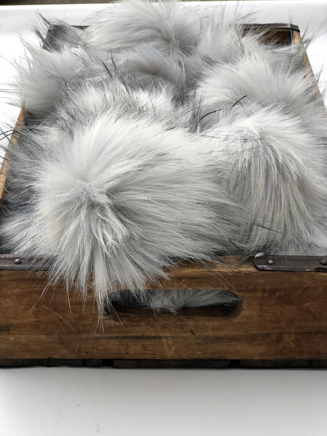 Faux Fur Pom Pom limestone Pom Pom Fake Fur Pom - Etsy