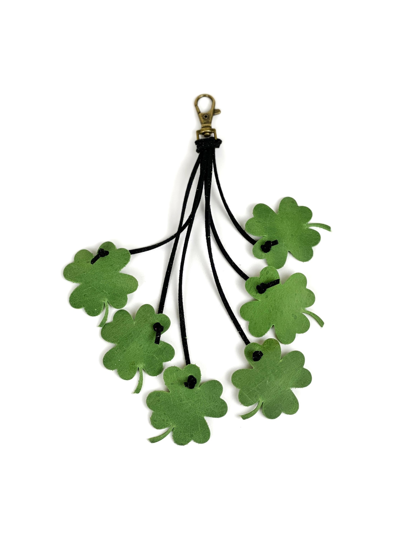 Four Leaf Clover Shamrock Leather Purse Tassel Bag Charm - Etsy