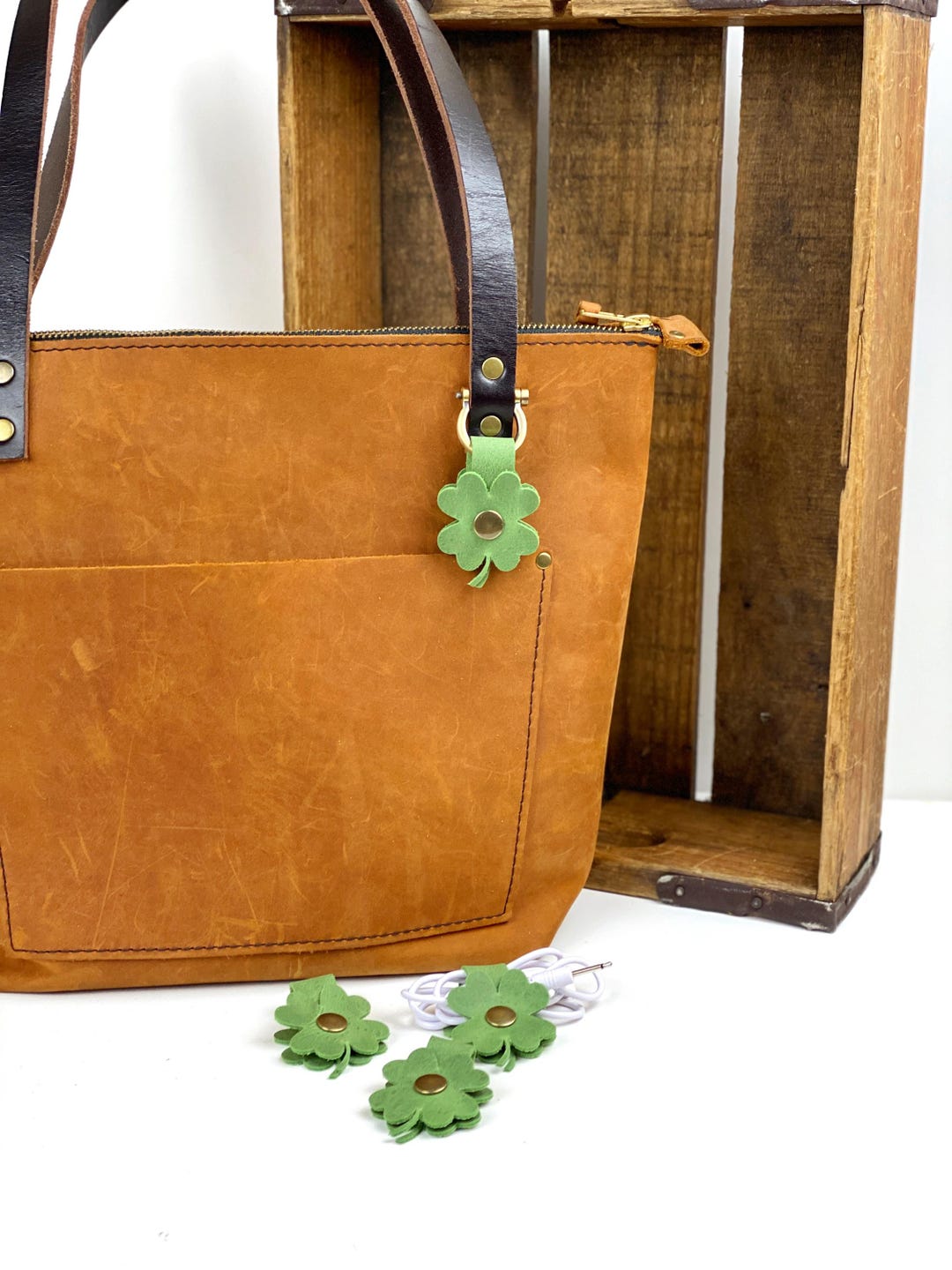 Shamrock Snap on Bag Purse Charm or Strap Snap 4 Leaf Clover - Etsy