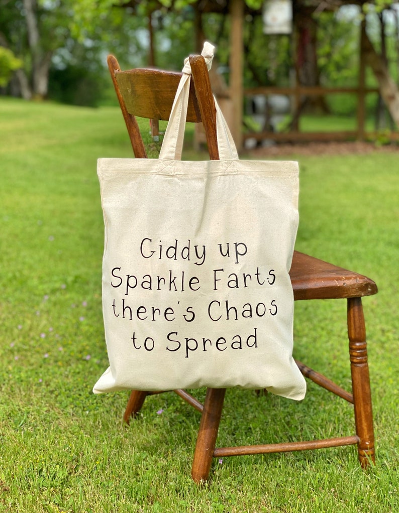Giddy up Sparkle Farts Cotton Tote Bag Lightweight Thin - Etsy