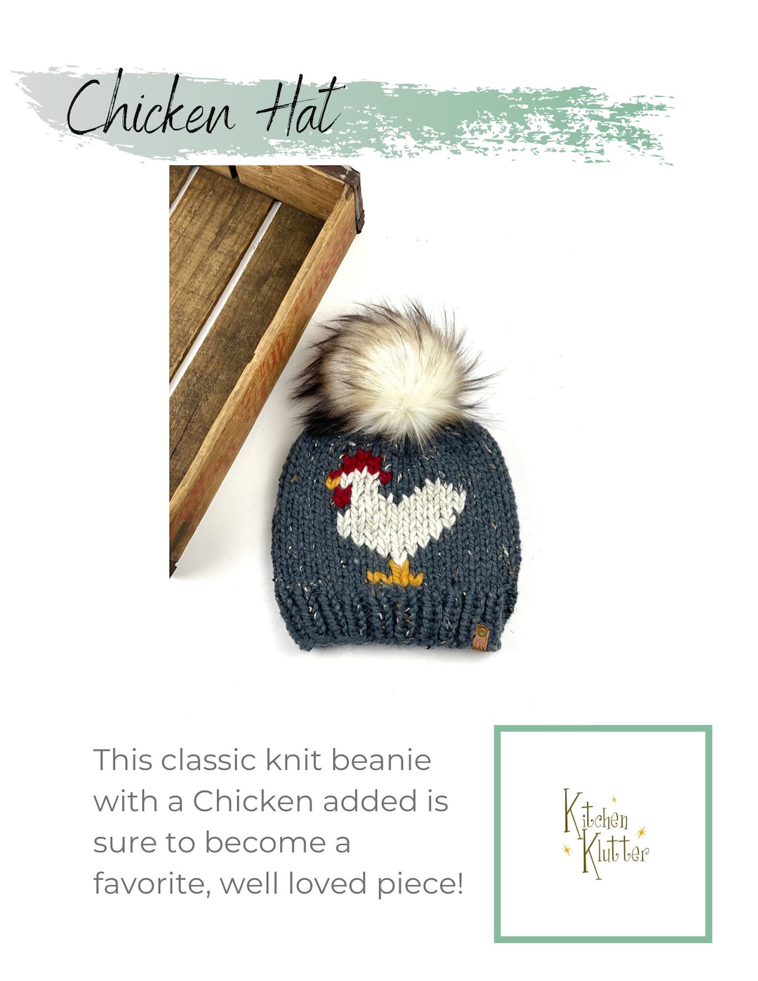 KNIT Chicken Hat PATTERN Only Knit Instructions Downloadable PDF File ...