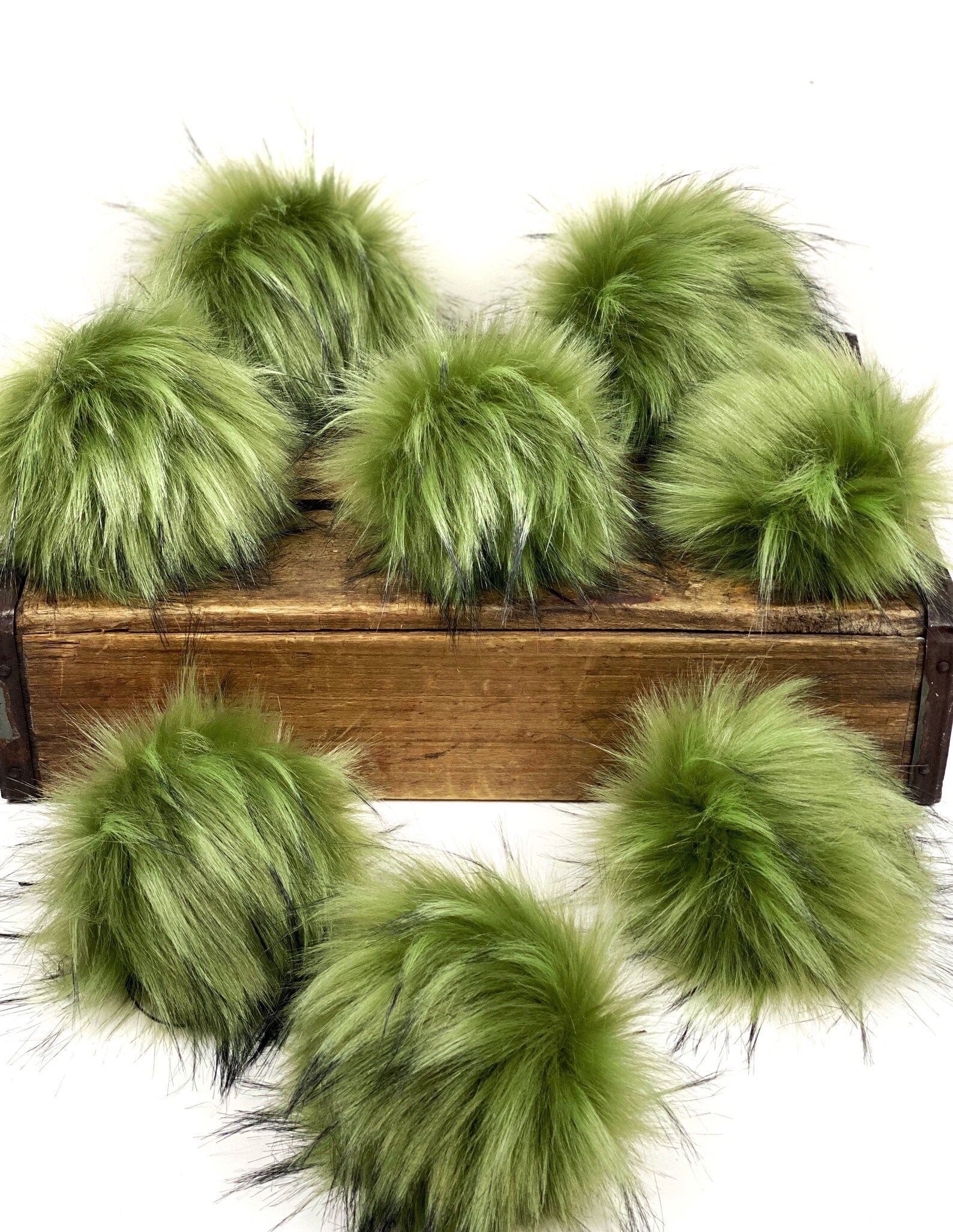 Moss Faux Fur Pom Fall Colors Pom Pom Poms for Knit Hats | Etsy