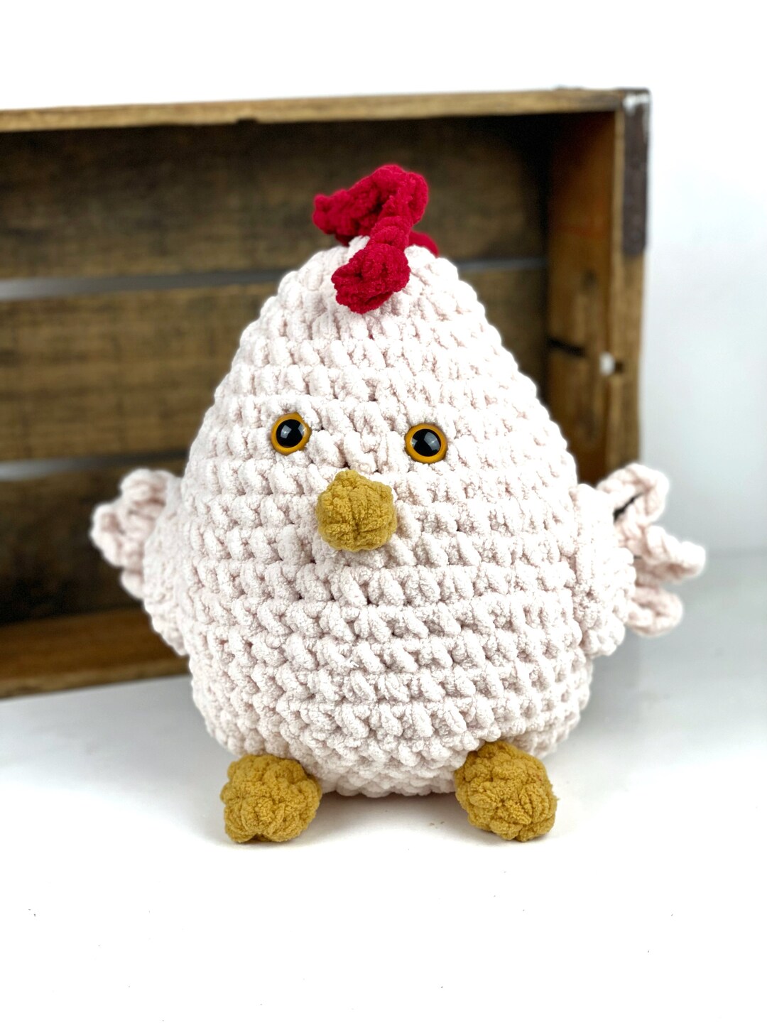 Blush Pink Crochet Chicken Plushie, Crochet Chicken, Stuffed Chicken ...