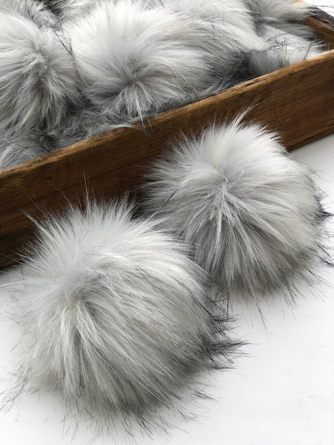 Faux Fur Pom Pom, "limestone" Pom Pom, Fake Fur Pom Pom, Silver Pom Pom ...