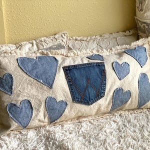 Wrangler Pocket and Denim Hearts Lumbar Pillow, Western Style Home ...