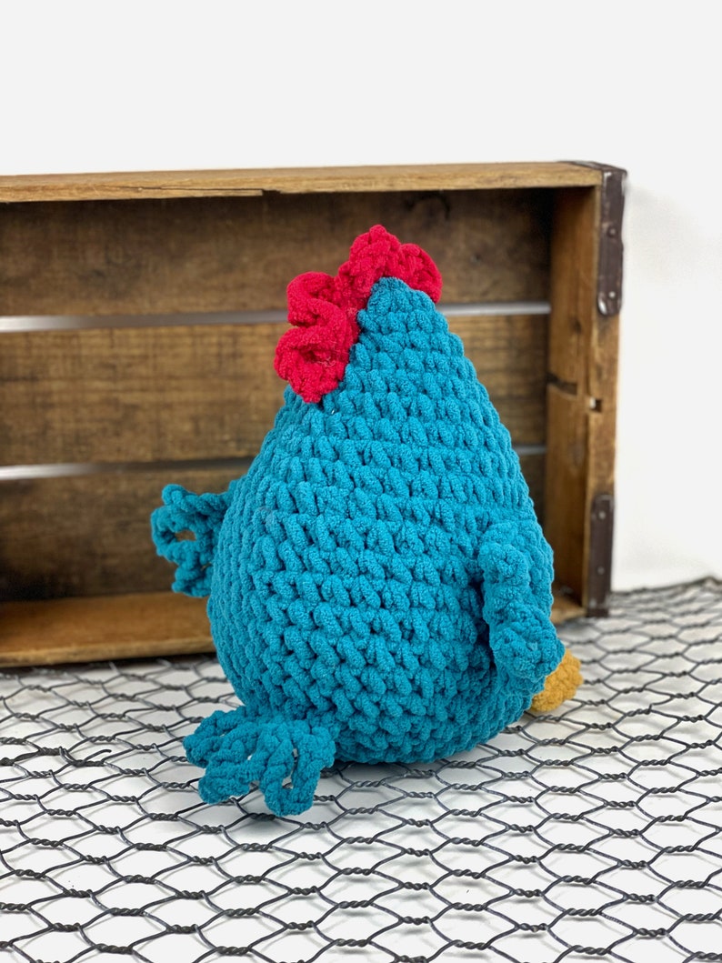 Teal Crochet Chicken Plushie Crochet Chicken Stuffed | Etsy