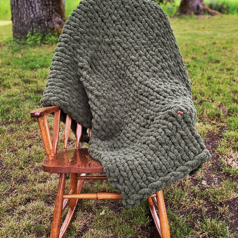 Hand Knit Throw - Etsy