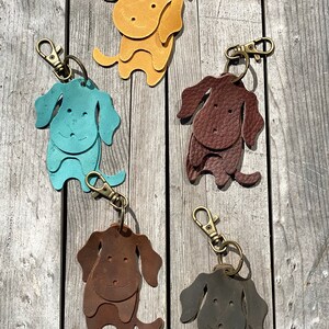 Leather Dog Keyring Purse Charm, Bag Clip on Dog Fob, Cute Dog Lovers ...