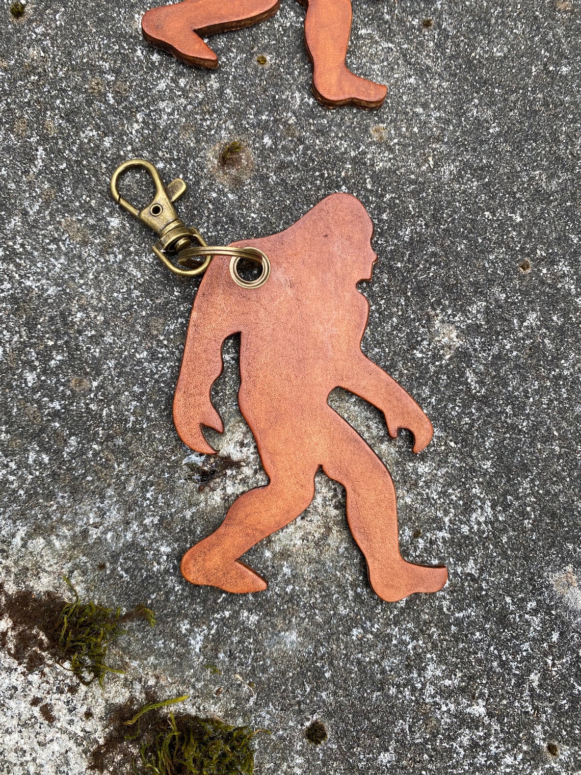 Sasquatch Collection Leather Keychain Bigfoot Key Ring - Etsy