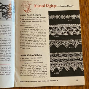 1967 Coats and Clark's Book No 179 Priscilla Edgings Crochet Tatted ...